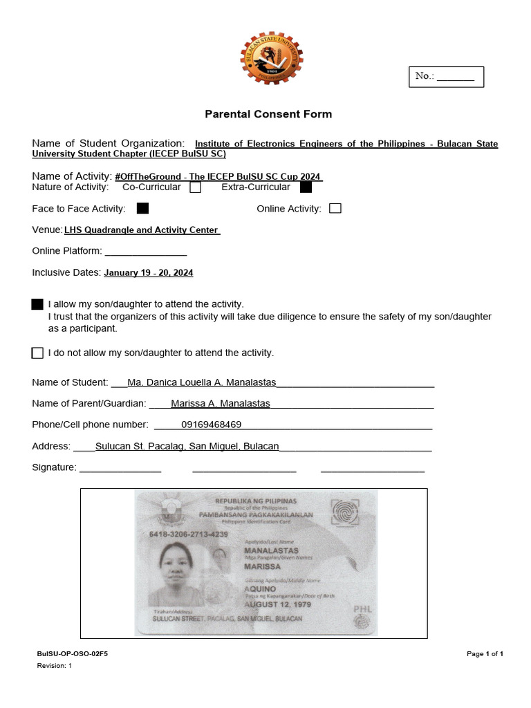 Ball Games Parental Consent | PDF