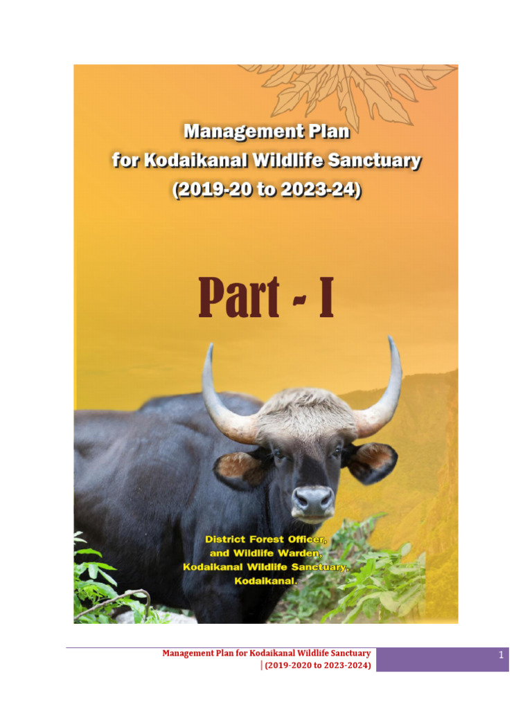 Kodaikanal Wildlife Sanctuary Management Plan | PDF | Soil | Monsoon
