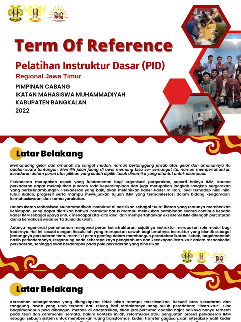 TOR PID PC IMM Bangkalan 2022 | PDF