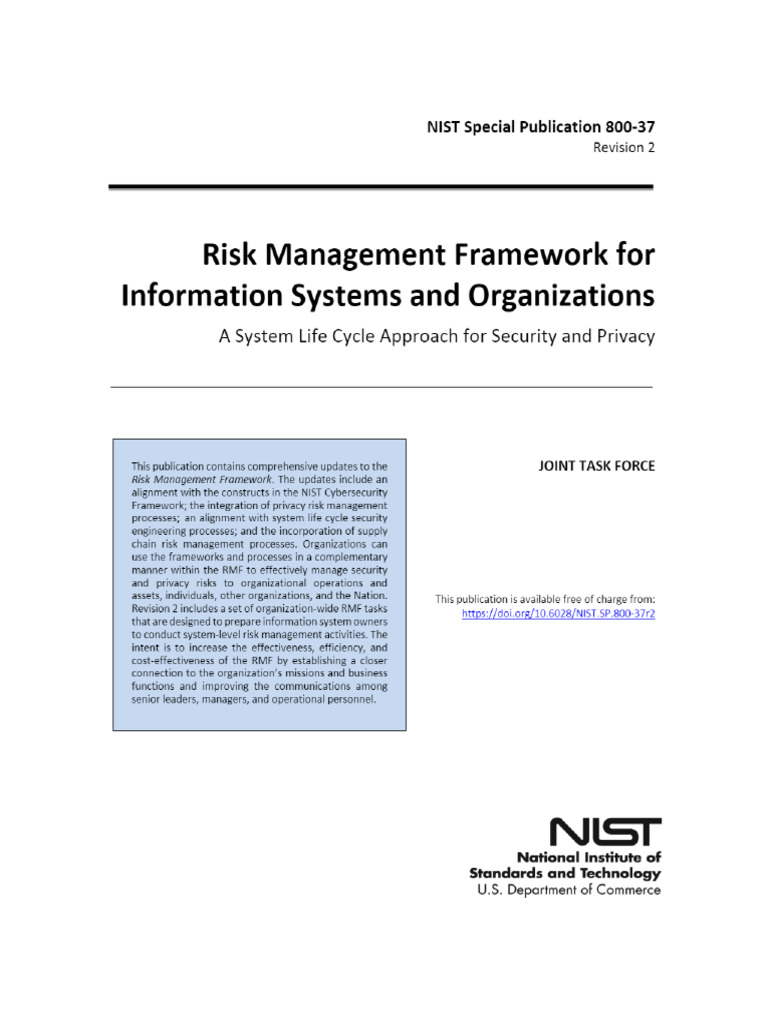 NIST - sp.800-37 - r2 - Risk Management Framework For Information Systems and Organizations - A ...