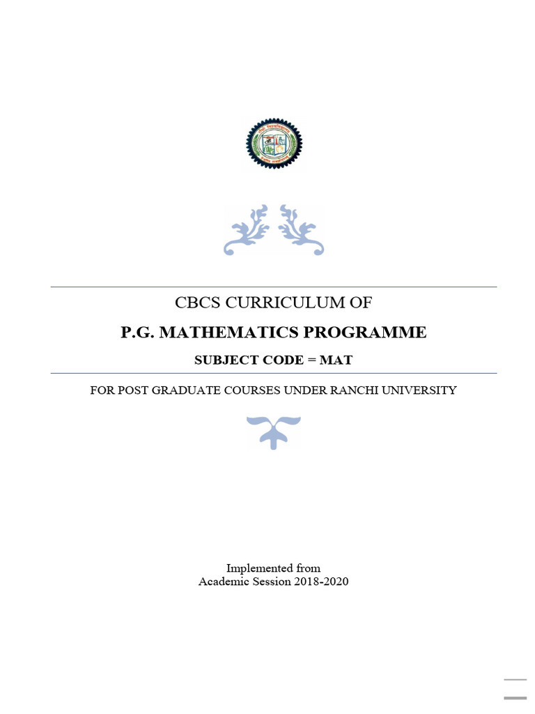 PG Mathematics 2018 | PDF | Partial Differential Equation ...
