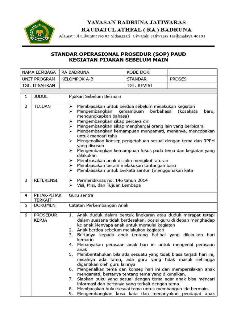 Sop Ra | PDF | Pengembangan Diri