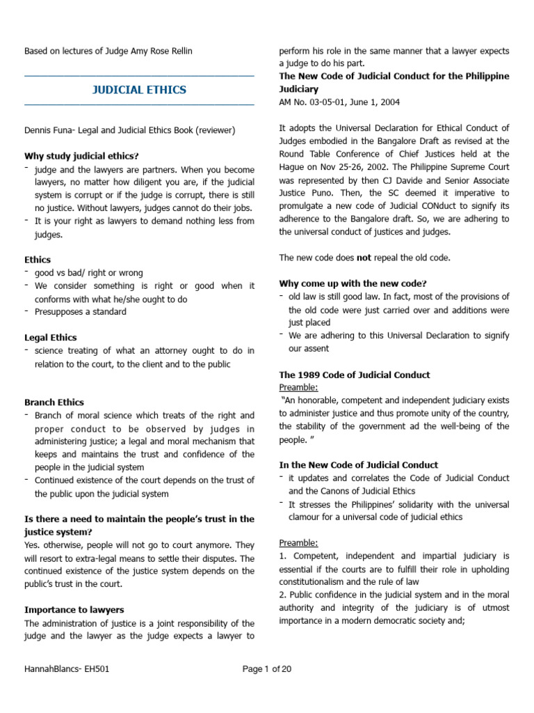 Judicial Ethics and Independence Explained | PDF | Mandamus | Judiciaries