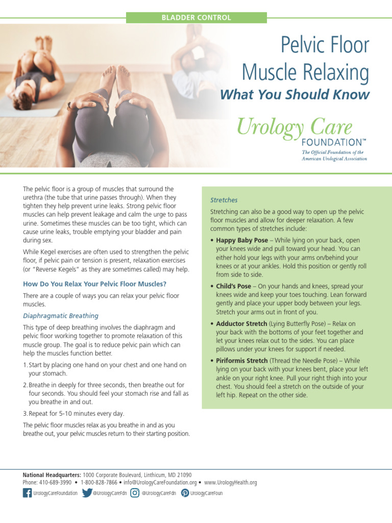Relaxing Pelvic Floor Muscles Guide | PDF | Urinary Incontinence ...