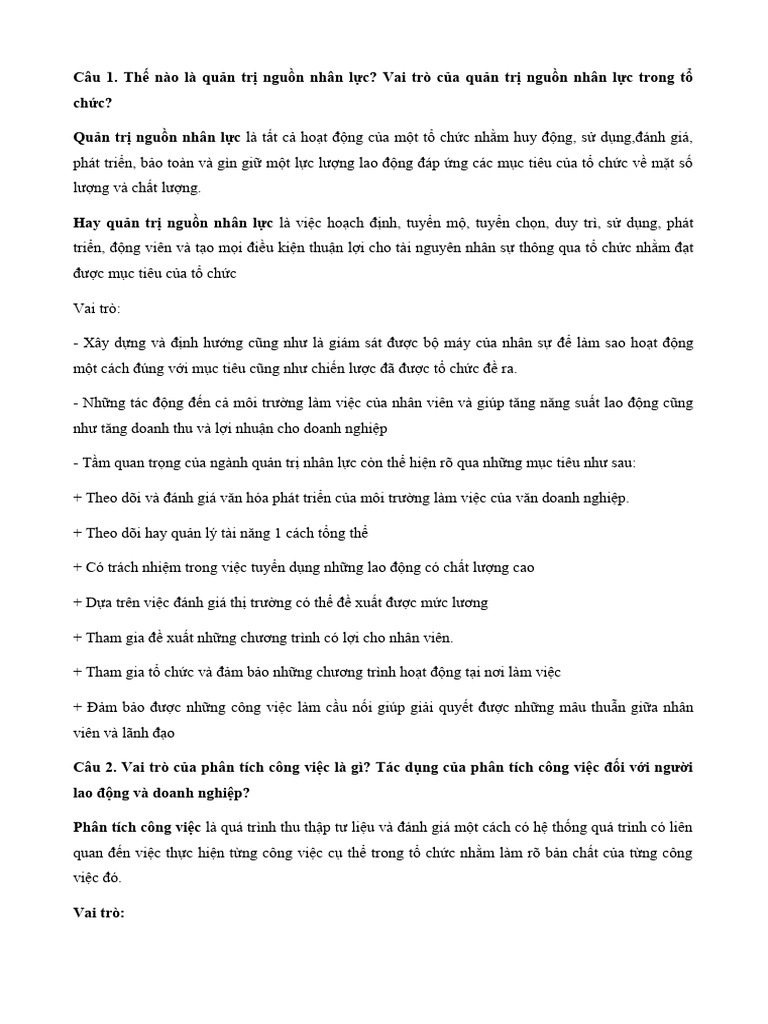 Ôn Tập QTNL | PDF