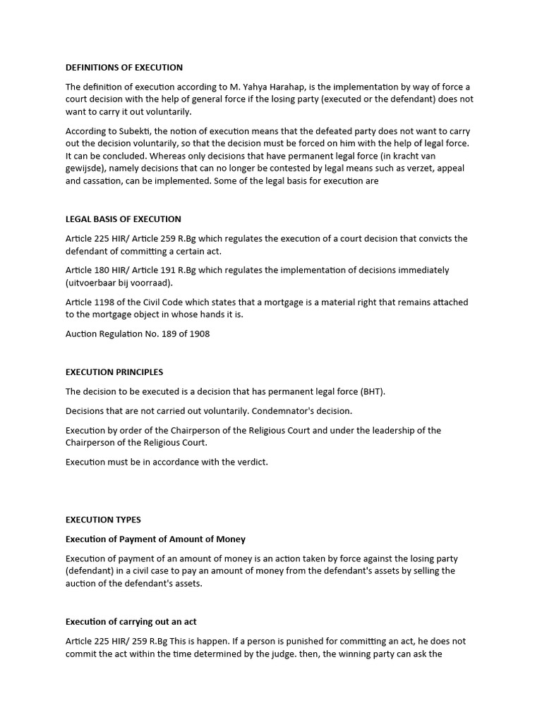 Execution and Kinds of Execution | PDF | Capital Punishment | Judiciaries