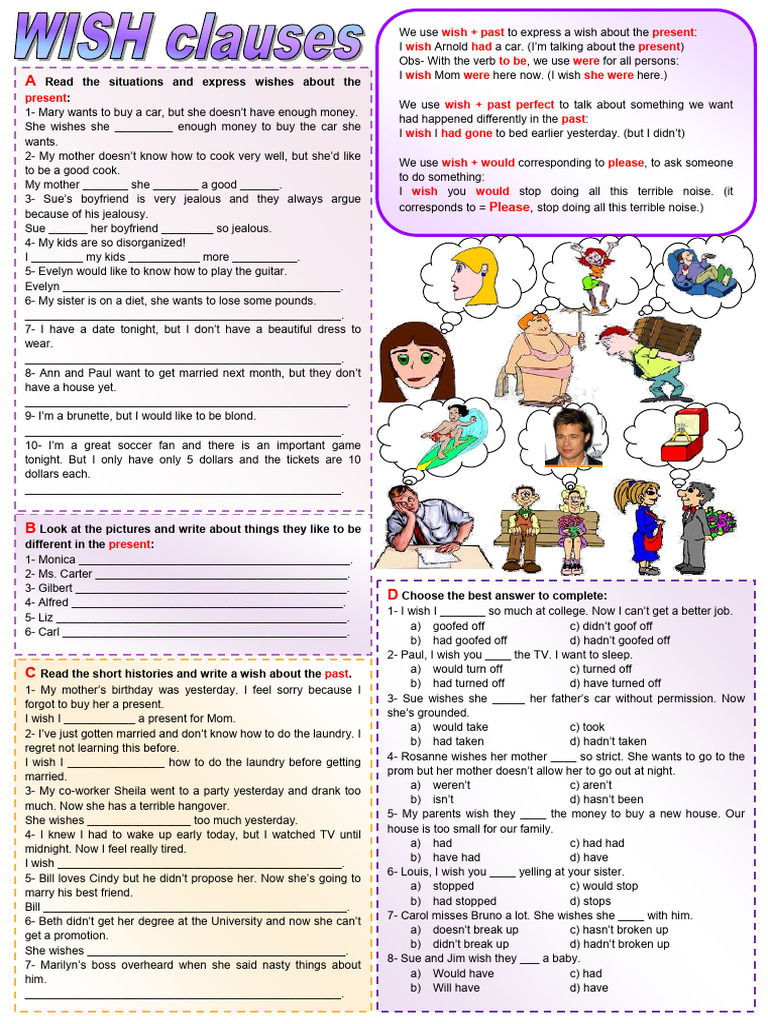 English Grammar: Using "Wish" | PDF