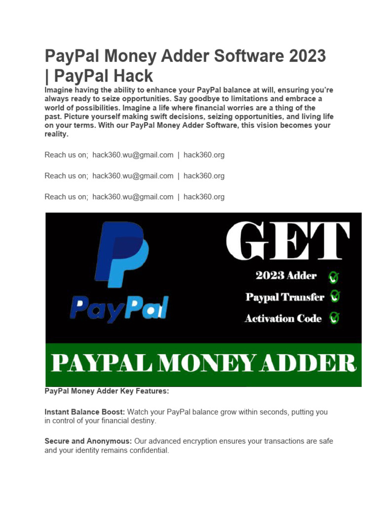 PayPal Money Adder Software 2023 | PDF