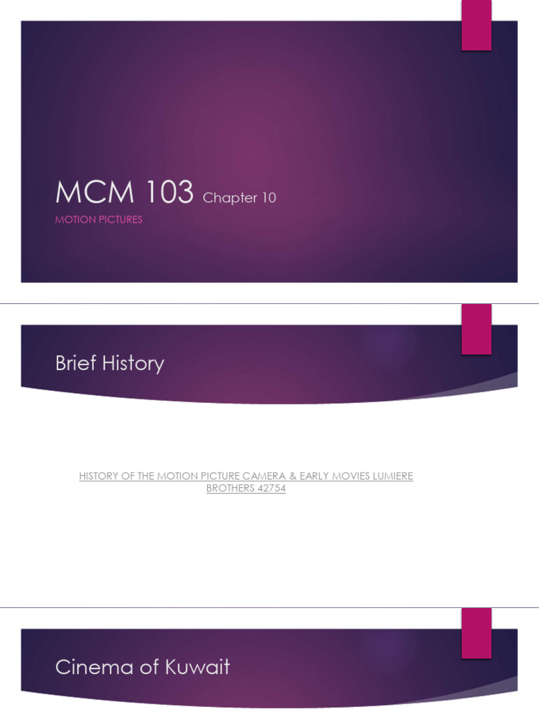 MCM 103 Chapter 10 PPT-2 | PDF | 3 D Film | Filmmaking