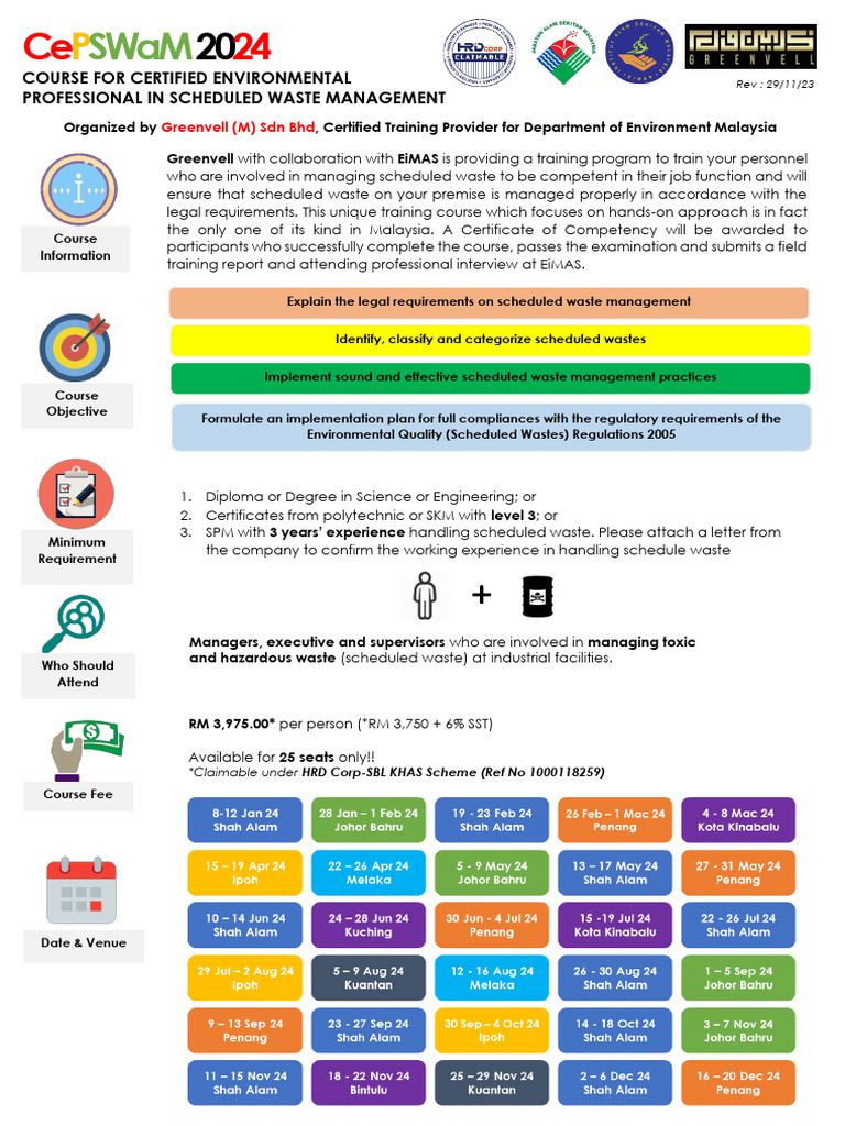 CePSWaM 2024 Training Course Details | PDF