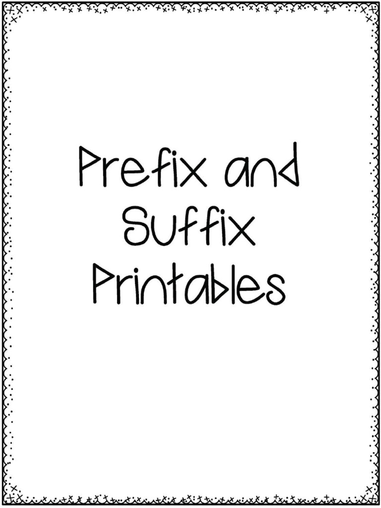 Prefix and Suffix Worksheets A | PDF