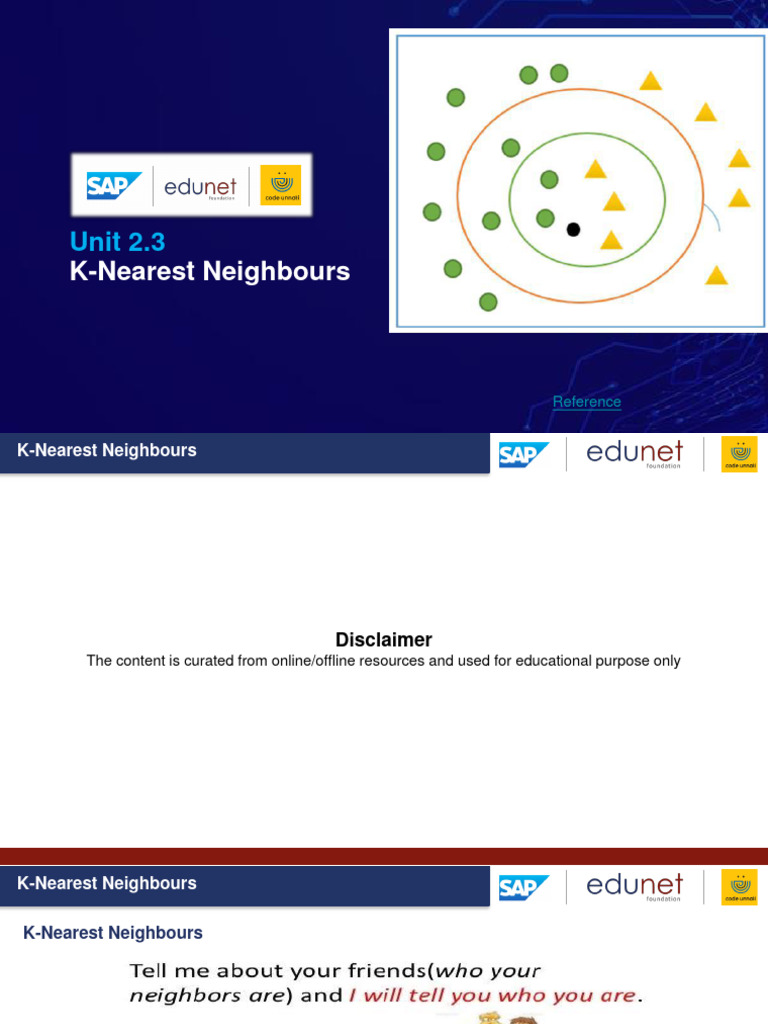 1694600817-Unit2.3 KNN CU 2.0 | PDF | Statistical Classification | Information Science