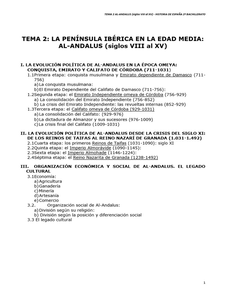 Tema 2 Al Andalus Pdf Al Andalus
