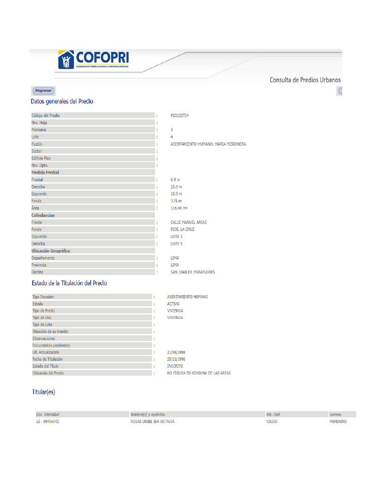 Cofopri SJM 2023 | PDF