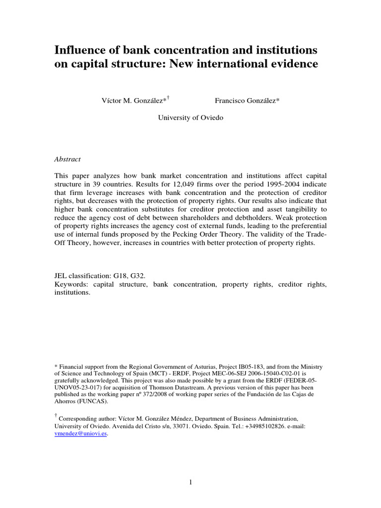 JCF Influence On Capital Structure | PDF | Capital Structure | Endogeneity (Econometrics)