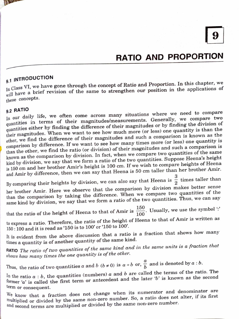 Ratio and Proportion | PDF