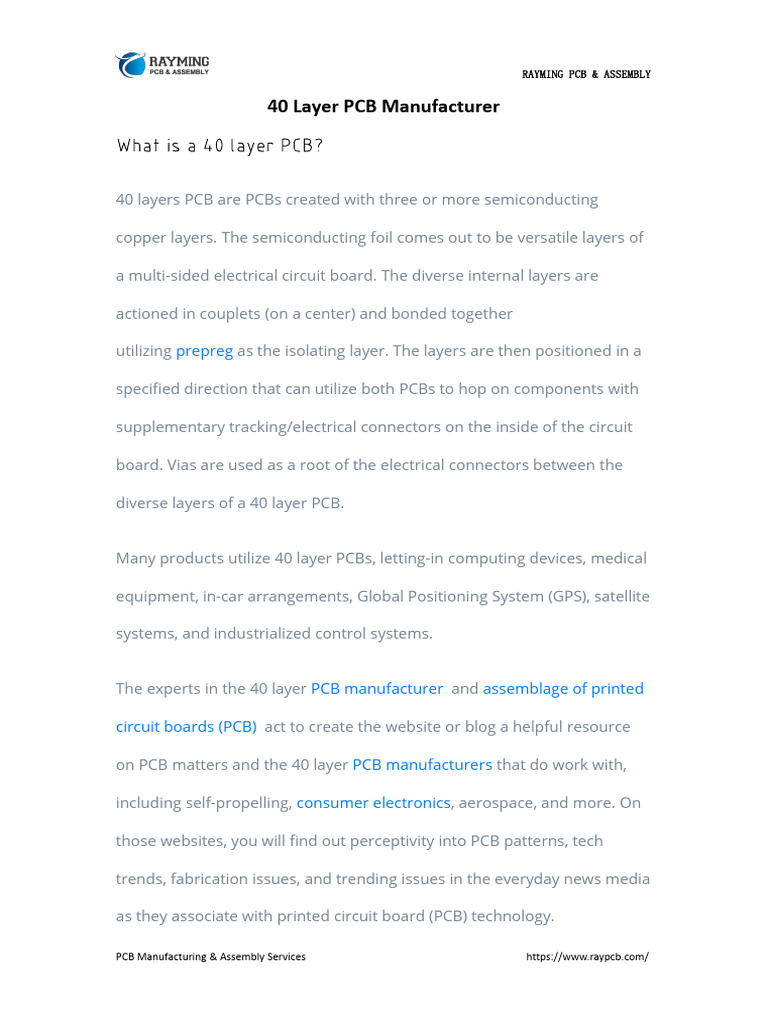 40 Layer PCB Manufacturer | PDF