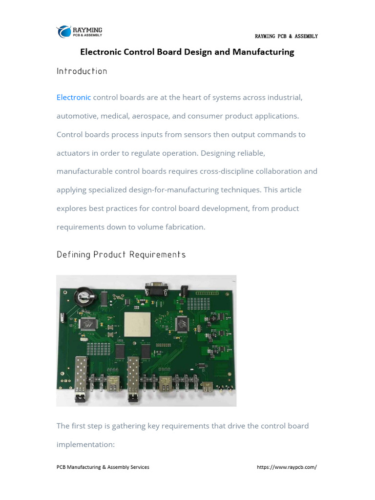 Electronic Control Board Design and Manufacturing | PDF | Printed ...