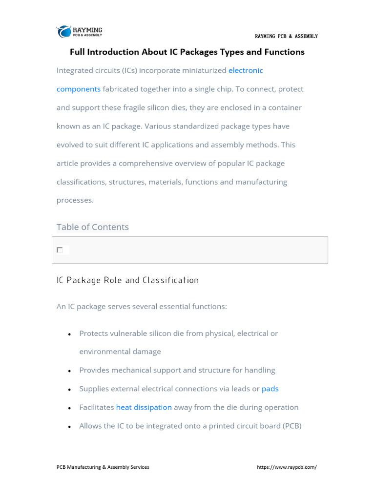 Full Introduction About IC Packages Types and Functions | PDF | Printed ...