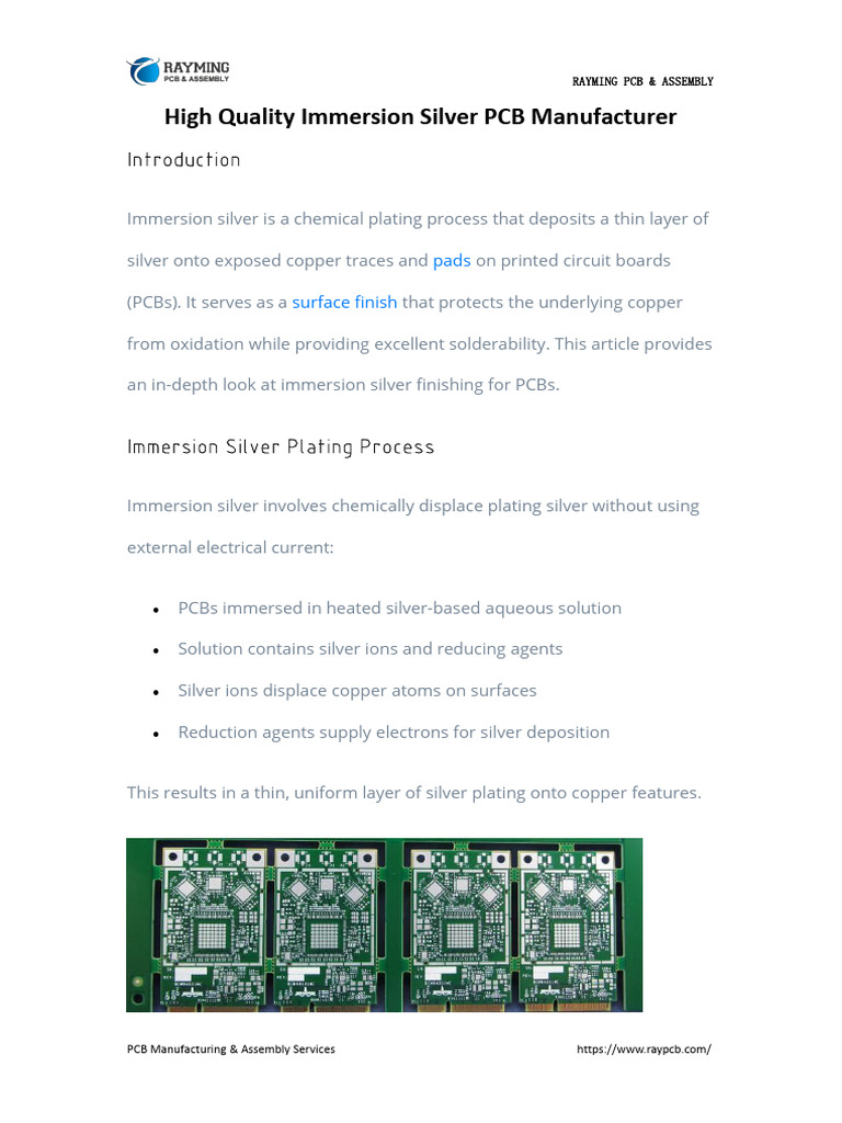 Immersion Silver PCB Guide | PDF | Printed Circuit Board | Soldering