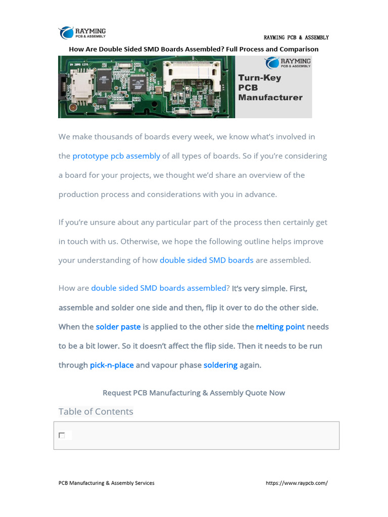 How Are Double Sided SMD Boards Assembled Full Process and Comparison | PDF