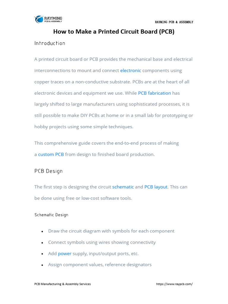How To Make A Printed Circuit Board (PCB) | PDF | Printed Circuit Board ...