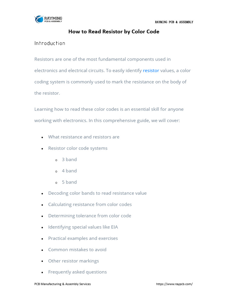 How To Read Resistor by Color Code | PDF | Resistor | Electrical ...