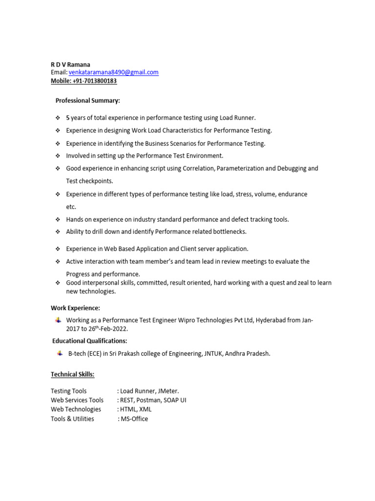 Ramana Resume PDF | PDF | Information Technology | Computing