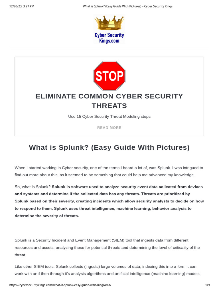 What Is Splunk - (Easy Guide With Pictures) - Cyber Security Kings | PDF | Cloud Computing ...