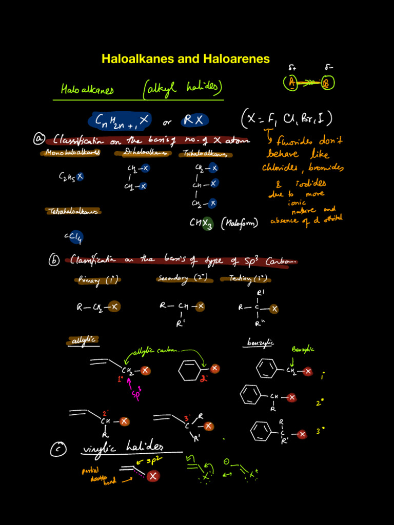 Haloalkanes and Haloarenes Complete | PDF | Chemical Reactions | Chemistry