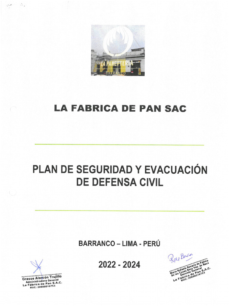 Plan de Seguridad y Evacuación de Defensa Civil | PDF