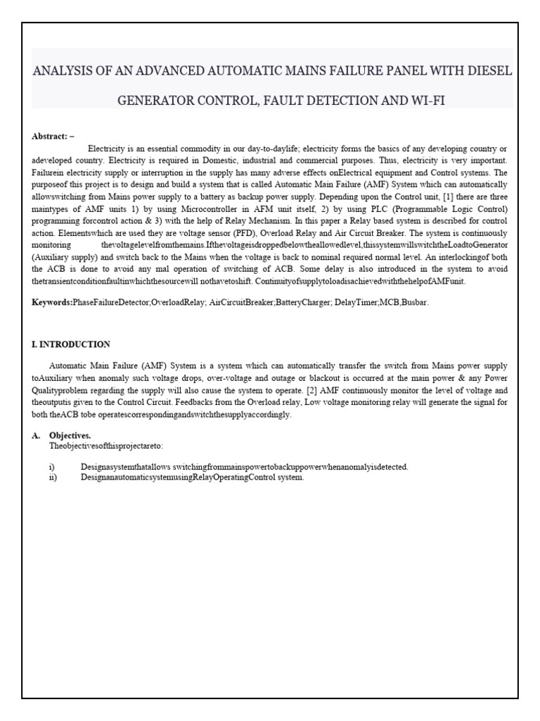 Advanced AMF Panel Analysis | PDF | Relay | Insulator (Electricity)
