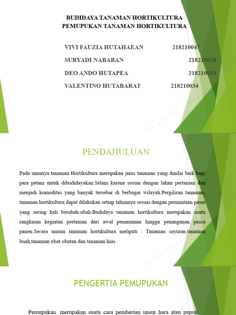 Budidaya Tanaman Hortikultura (Pemupukan) | PDF
