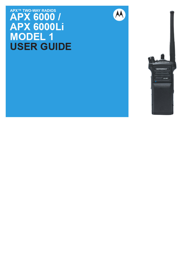 Apx6000 Model1 Quick Reference Guide | PDF | Electromagnetic ...