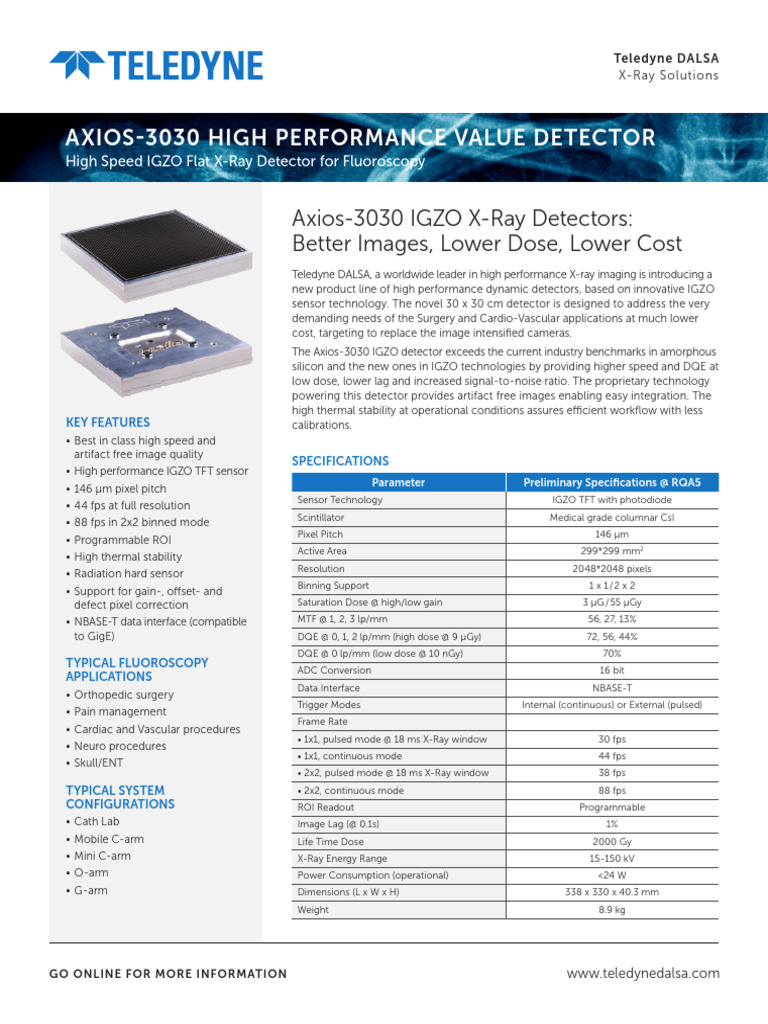 Axios-3030+HiPerform+Detector Datasheet Web | PDF | Imaging | Computer Engineering
