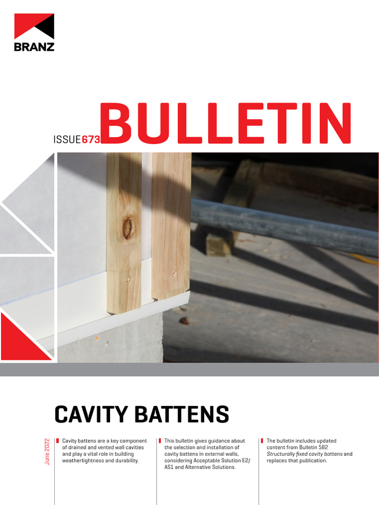 Bulletin673 Cavity Battens | PDF | Wall | Framing (Construction)