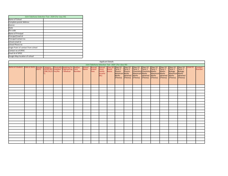 Annexure II (JDST For Class XII) | PDF