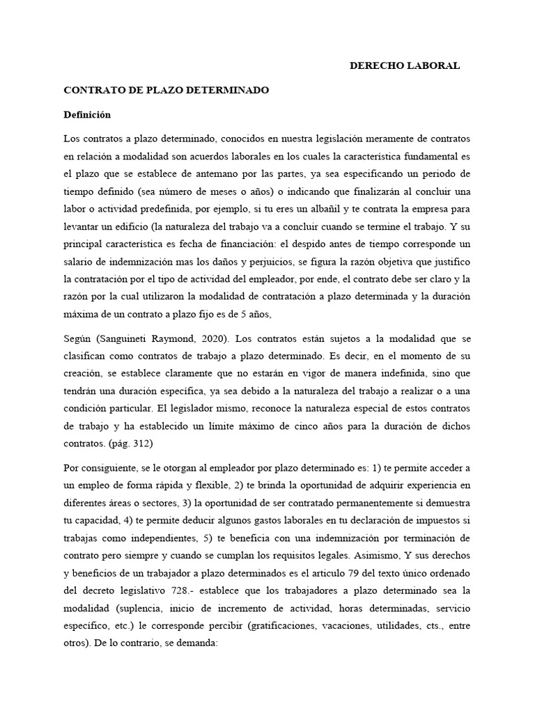 DERECHO LABORAL - TRABAJO -_- | PDF | Derecho laboral | Economias