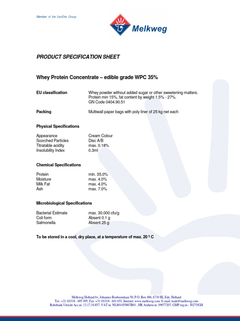 Whey Protein Concentrate 35 WPC35 | PDF