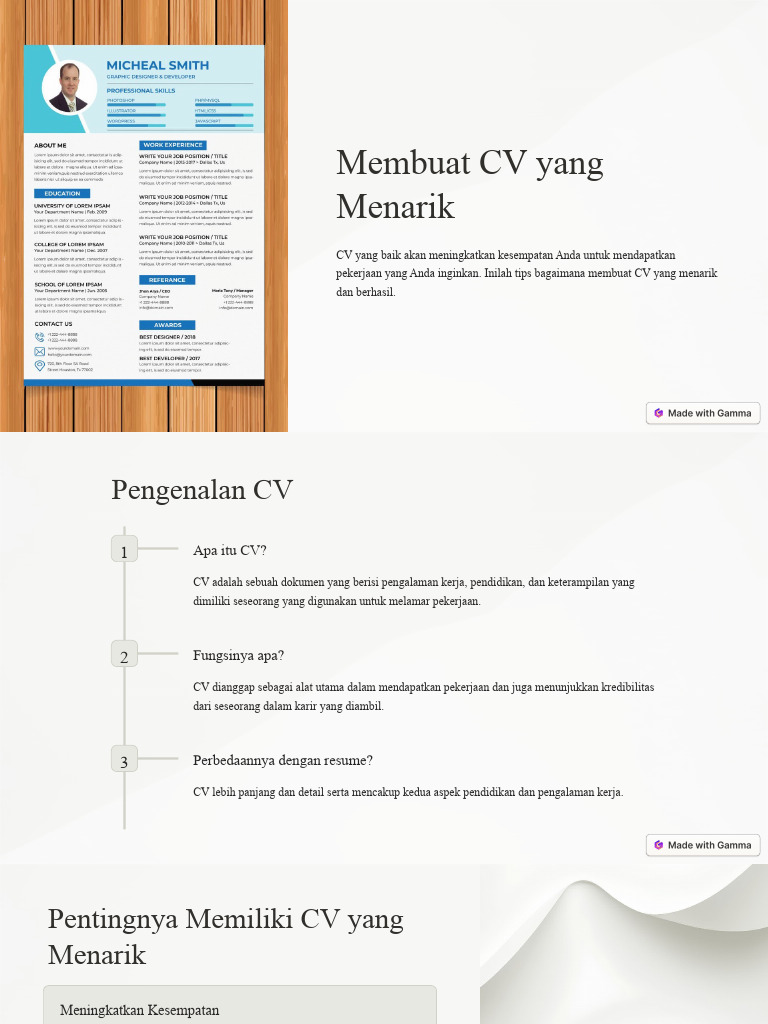Tips CV Menarik untuk Karier Sukses | PDF | Bisnis | Pengembangan Diri