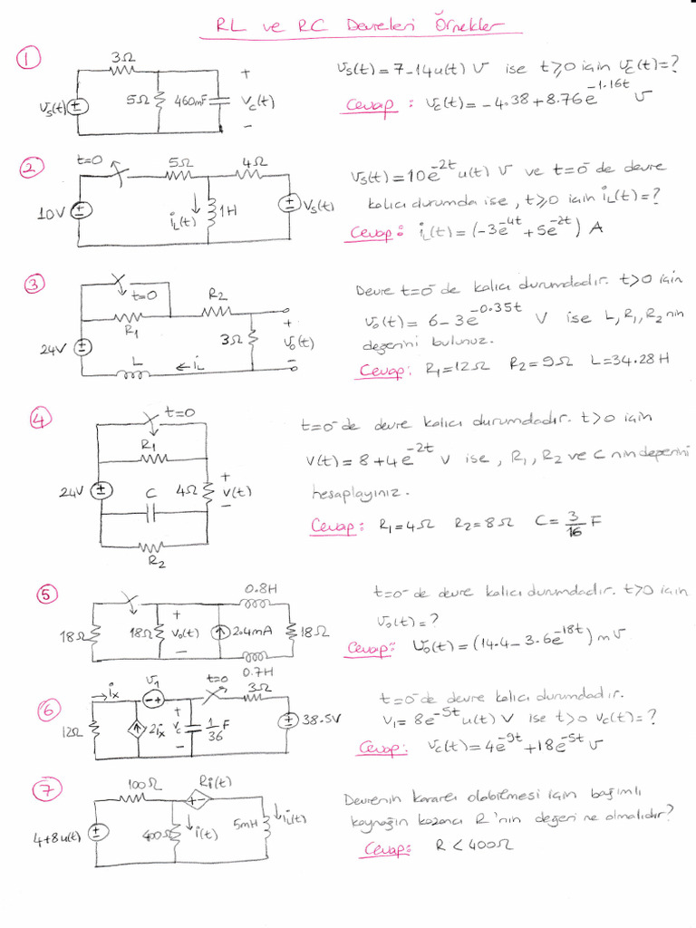 RL-RC-RLC Soru Örnekleri | PDF