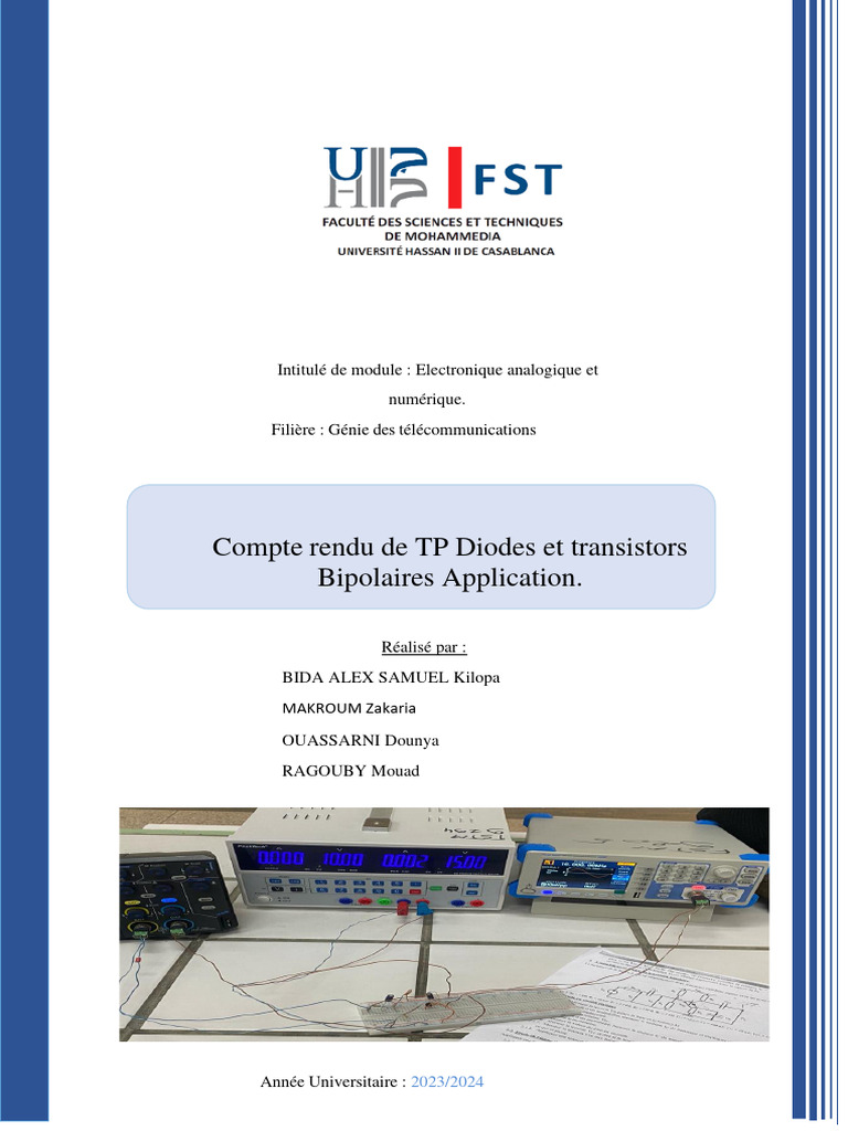 Compte Rendu TP EA Final | PDF | Transistor bipolaire | Transistor