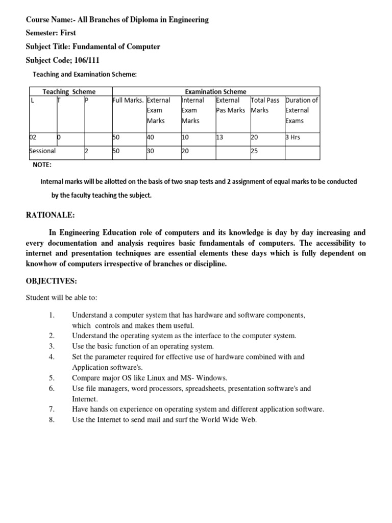 Fundamental of Computer | PDF | Microsoft Excel | World Wide Web