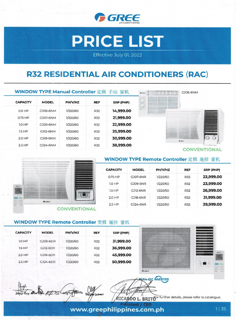 GREE-Pricelist Final | PDF