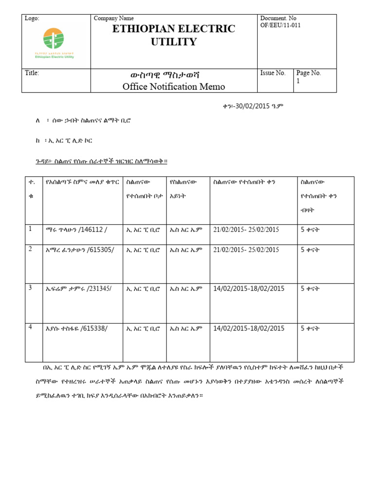 Training Heading Letter | PDF