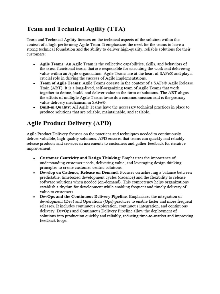 Team And Technical Agility Pdf Agile Software Development Computer Engineering 