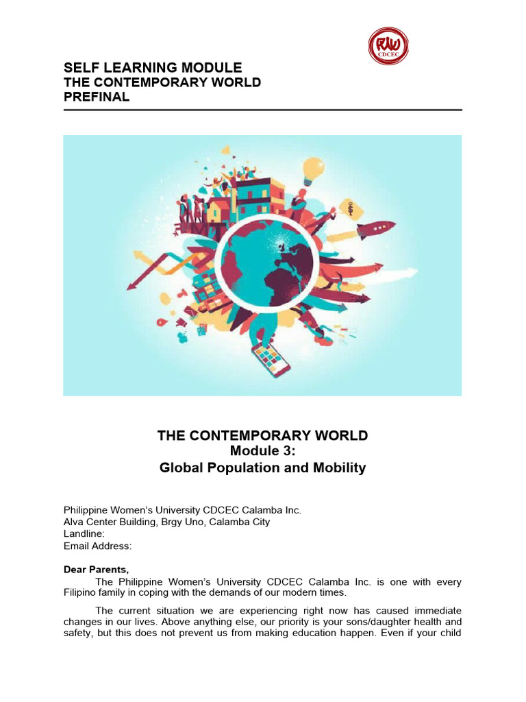 The Contemporary World Pre Fi Module | PDF | Demography | Birth Rate