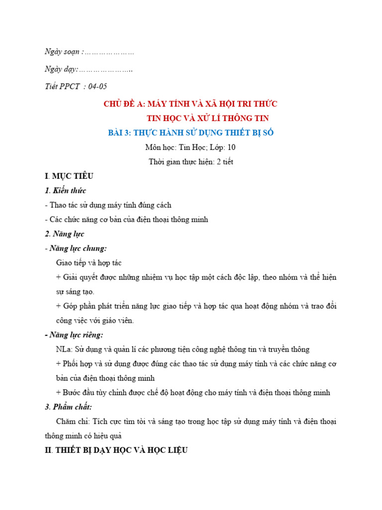 1.THPT - KHBD - YMA-CHU DE A-Bài 3 | PDF