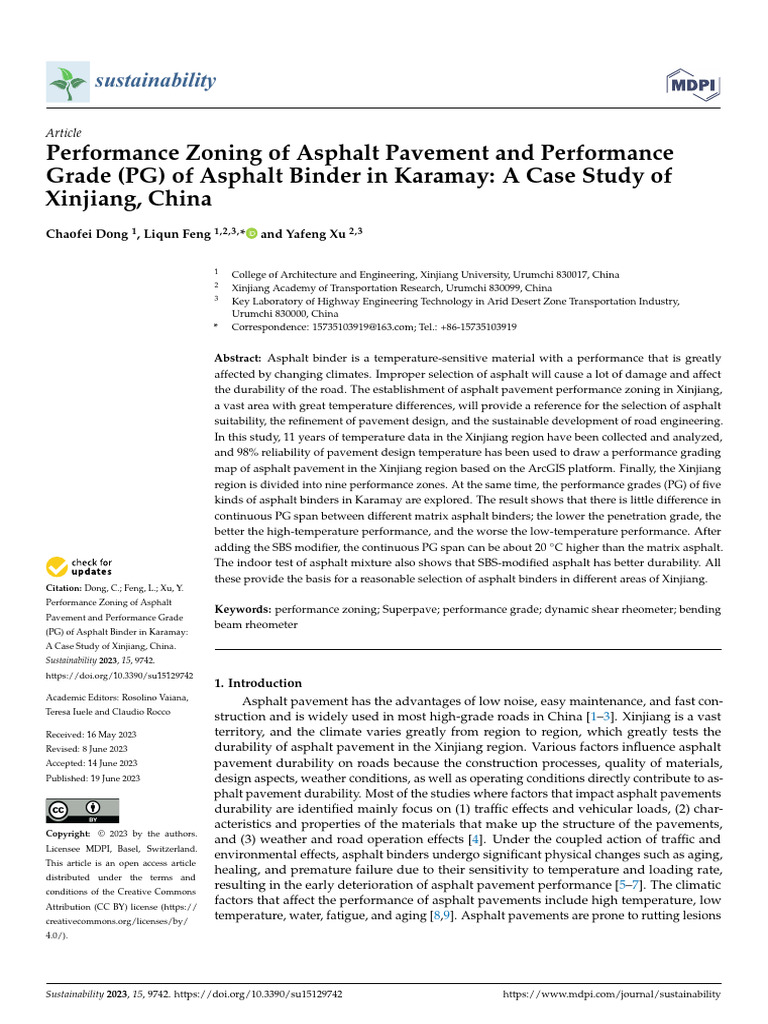 Performance Zoning of Asphalt Pavement and Perform | PDF | Road Surface ...