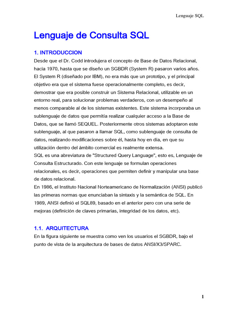 Lenguaje de Consulta SQL - Definición y Modificación de Datos | PDF